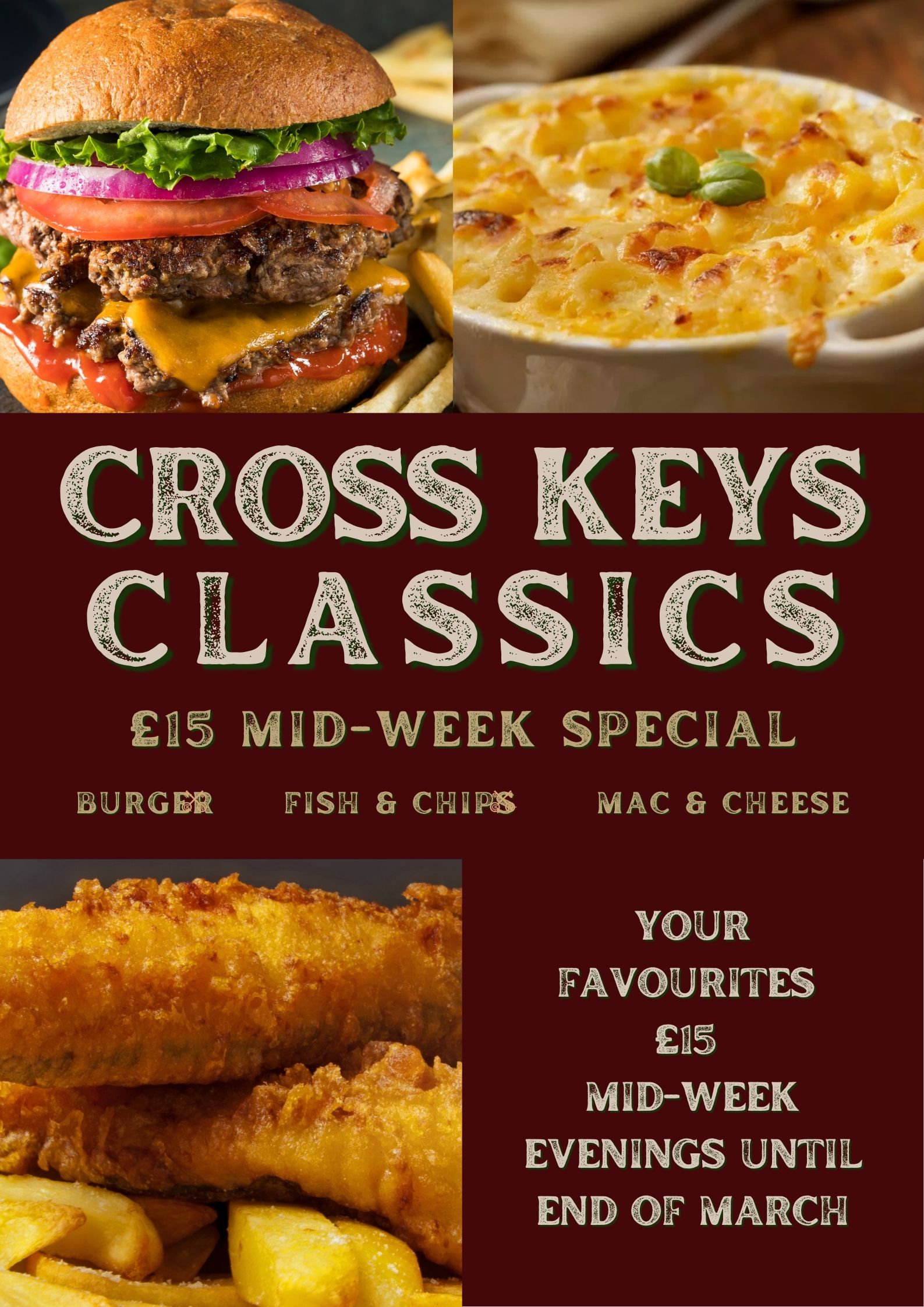 Mid-Week Classics Menu Promotion - Cross Keys Inn
