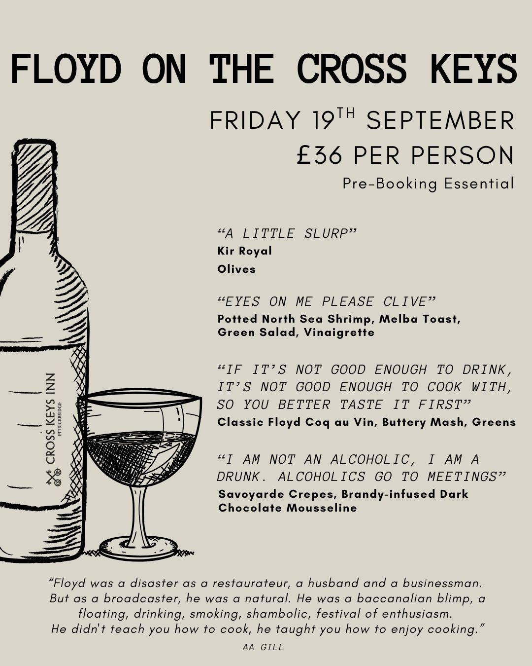 Flashback to Floyd - a culinary tribute! - Cross Keys Inn